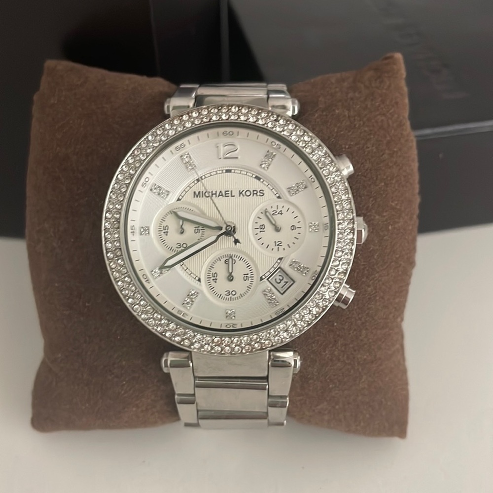 Michael Kors Silver Chronograph Watch - Gem